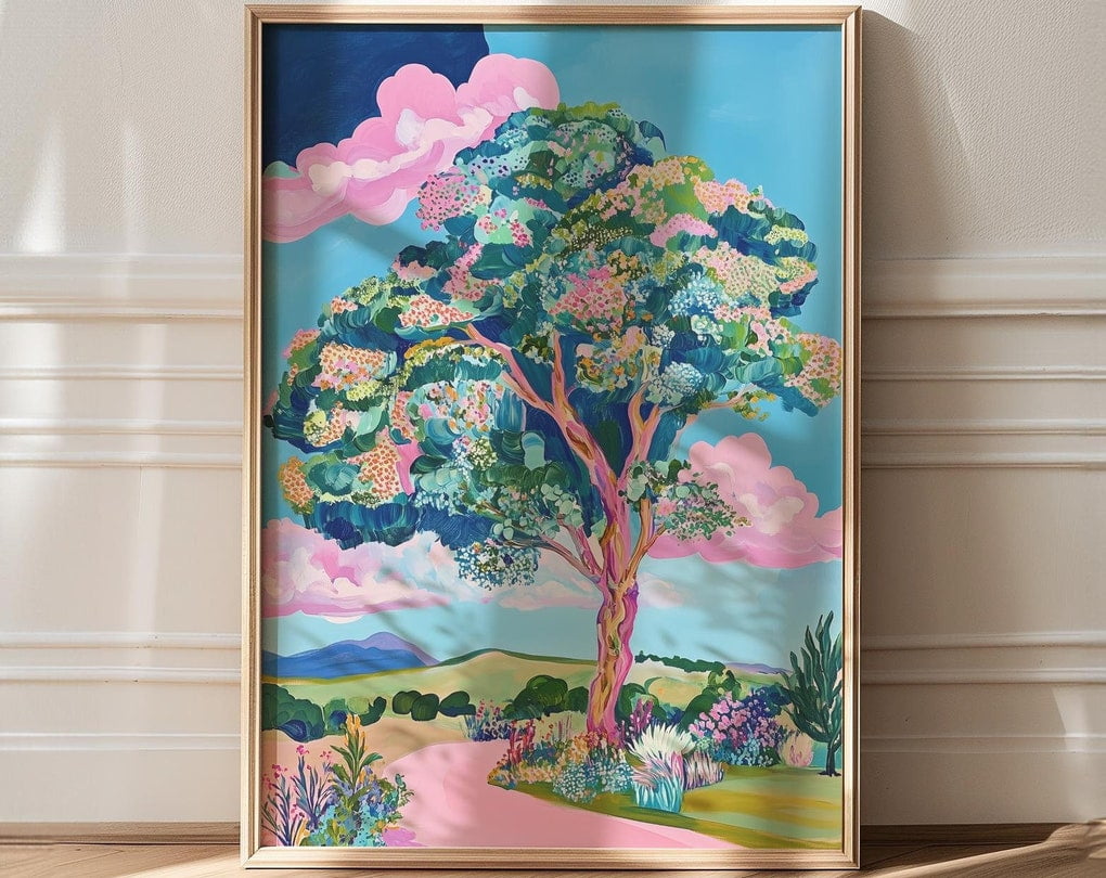 Abstract Landscape Wall Art, Maximalist Decor, Scenery Art Print ...