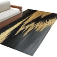 Abstract Landscape Washable Area Rugs 2.7'x5', Black Mountains Gold ...