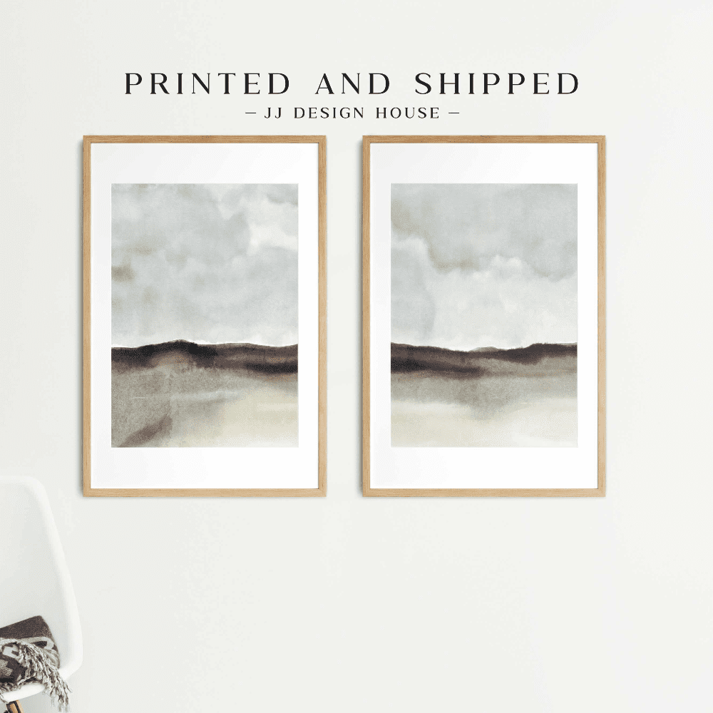 Abstract Landscape Watercolor Neutral Poster Set 2 Prints Set 2 ...