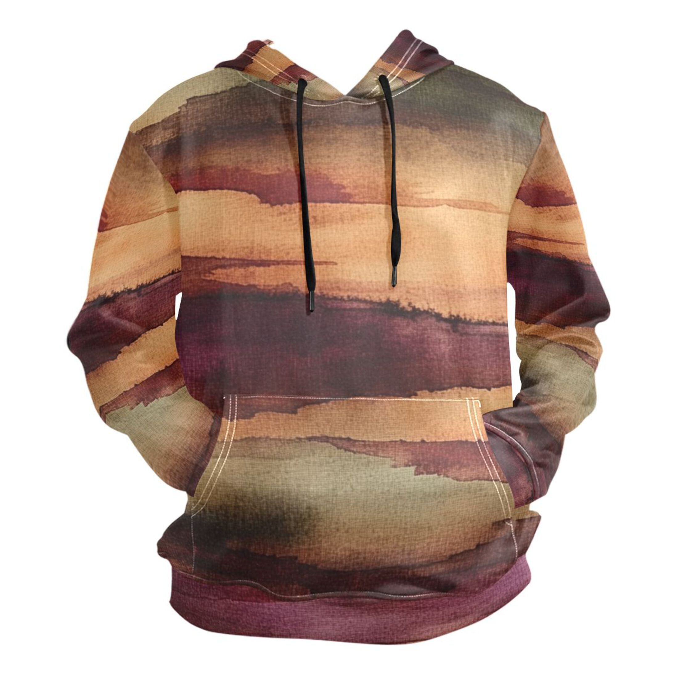Abstract Landscape Watercolor Painting Men’s Hoodies Sweatshirt Fleece ...
