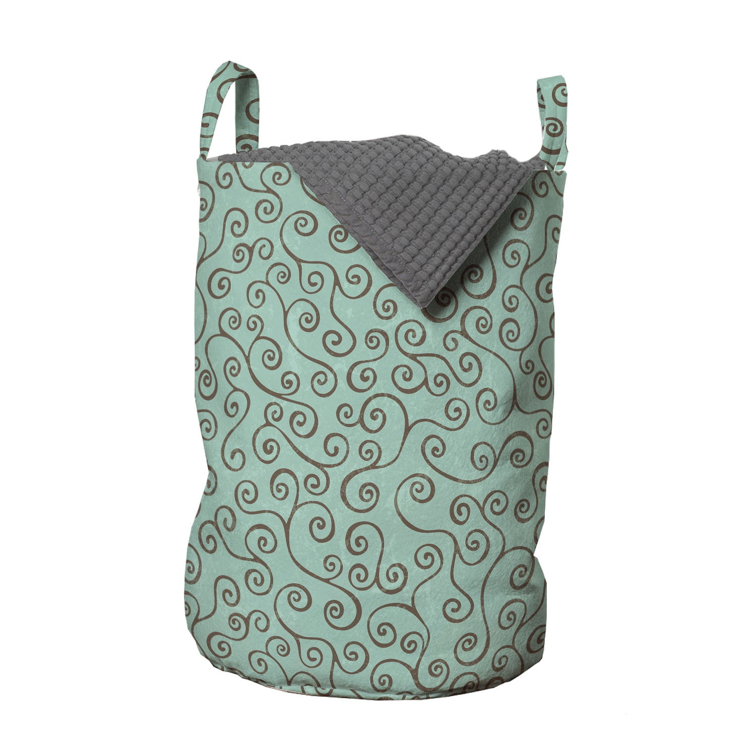 Abstract Laundry Bag, Repetitive Hand Drawn Spiral Curvy Ornaments ...