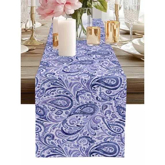 Abstract Lavender Paisley Floral Table Runner-60 Inch Long Traditional ...