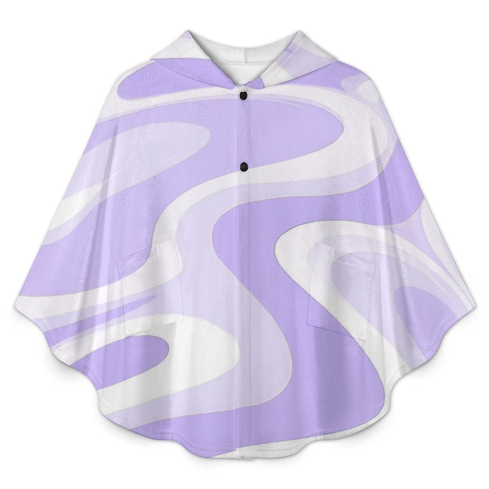 Abstract Lavender Wavy Design Blanket Oversized Wearable Hooded Blanket ...