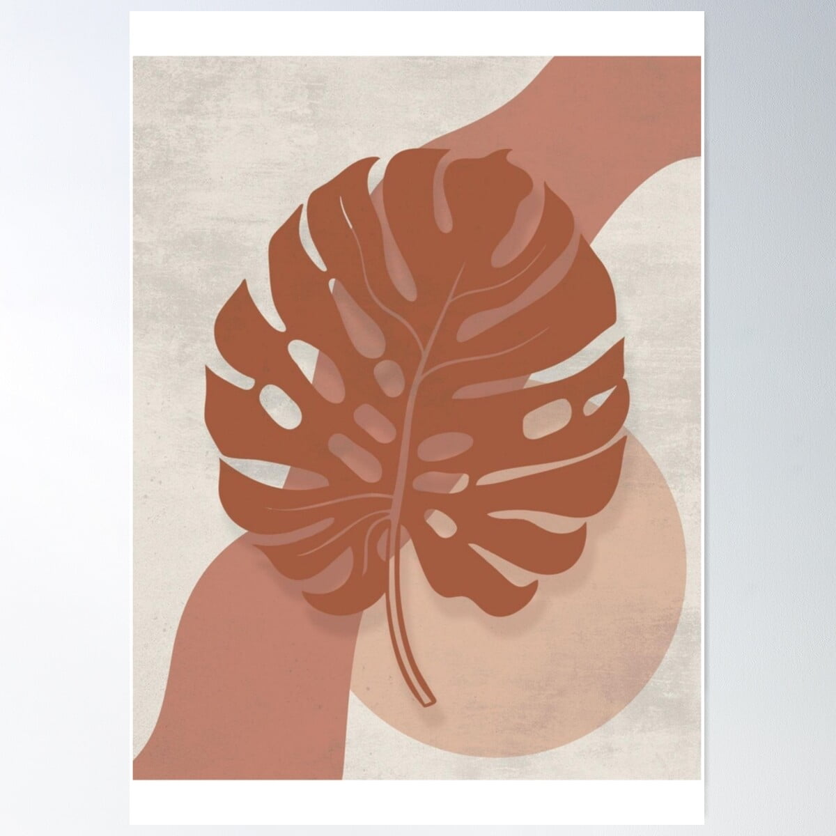 Abstract Leaf Bohemian Botanical Aesthetic Neutral Leaves Poster Wall Art, Modern Wall Decor For ...