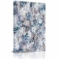 Abstract Leaf Canvas Wall Art for Living Room, Spring Vintage Blue ...