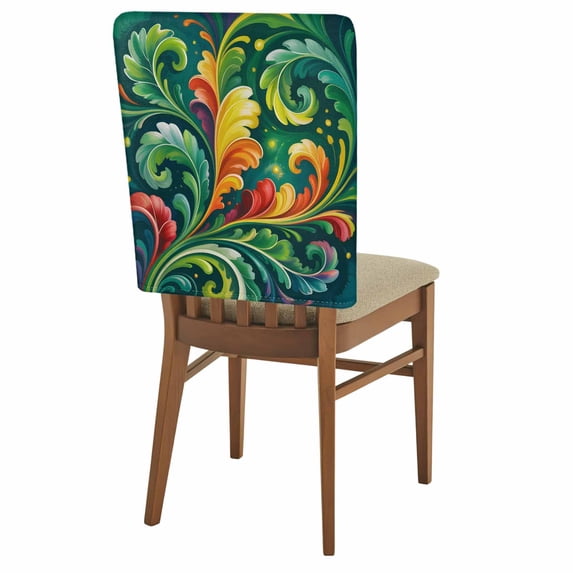 Abstract Leaf Chair Back Covers Set of 4 Green Yellow Red Leaf ...