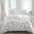 Abstract Leaf Comforter Set Full Size, Brown Leaves Spring Plant ...