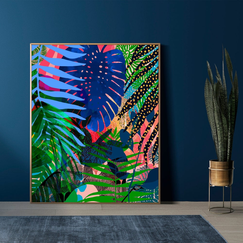 Abstract Leaf Composition Print Abstract Leaf Room Decor Modern Leaf ...