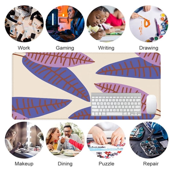 Abstract Leaf Pattern Mouse Pad 31.5 x 11.82 inches Rubber Desk ...