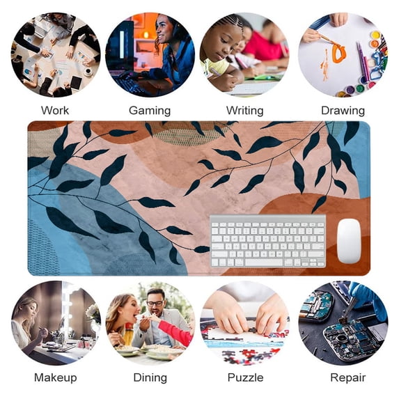 Abstract Leaf Design Rubber Mouse Pad 31.5 x 11.82 Inches for Office ...