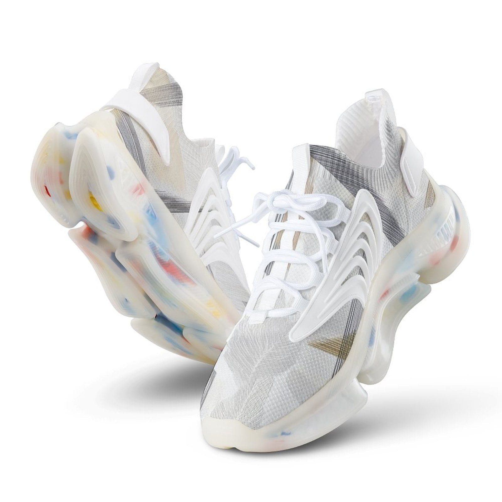 Abstract Leaf Geometric Pattern Walking Shoes for Men Woman Lightweight ...