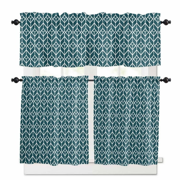 Abstract Leaf Kitchen Curtains Valance and Tier Set Art Abstract ...
