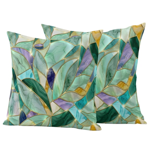 Abstract Leaf Outdoor Waterproof Throw Pillow Covers Set of 2, 16"x16 ...