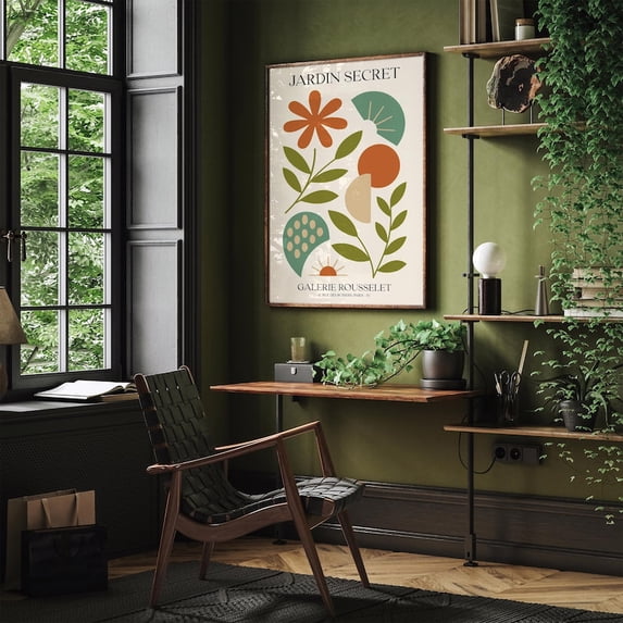 Abstract Leaf Poster Earthy Tones French Gallery Collection Art ...