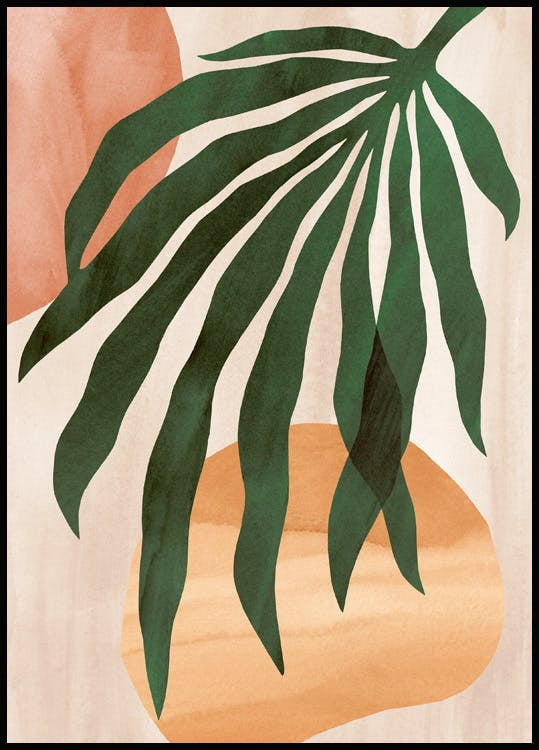 Abstract Leaf Poster Wall Art Modern Wall Decor For Living Room Bedroom ...