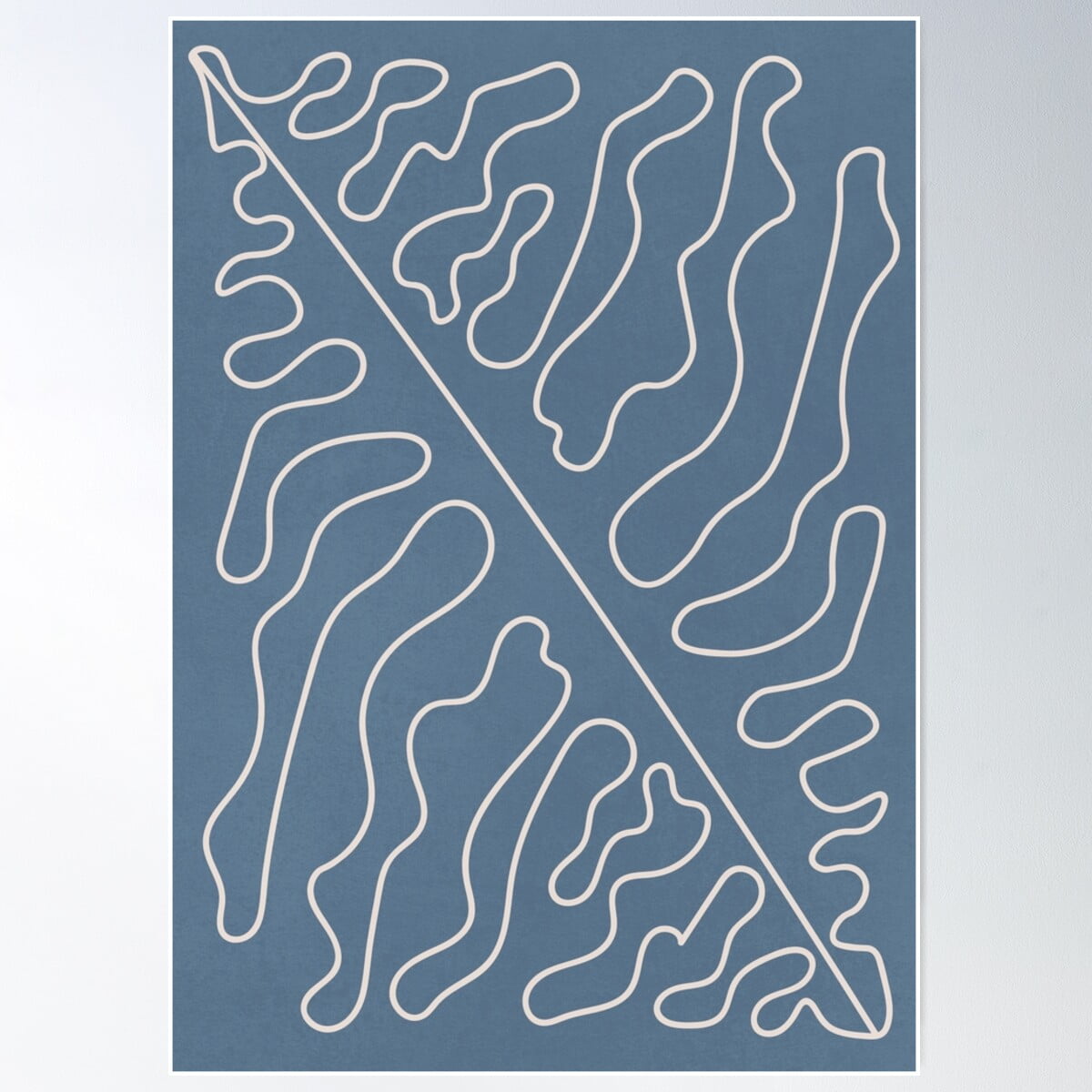 Abstract Leaf Shapes, Line Art, Minimalist Botanical Drawing 2 Poster ...