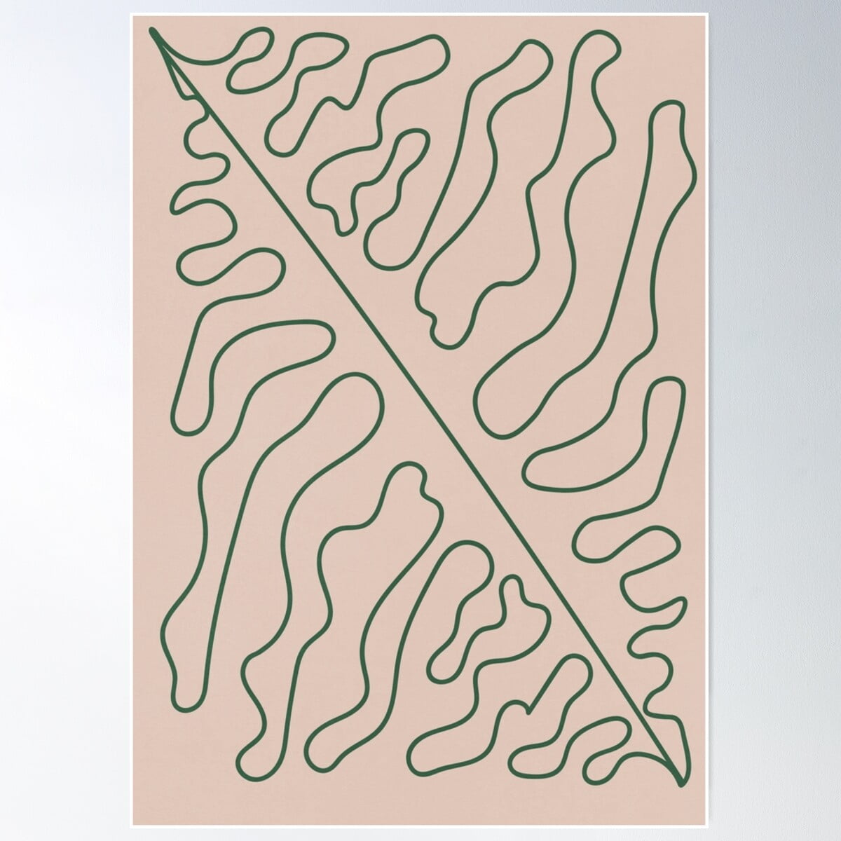 Abstract Leaf Shapes, Line Art, Minimalist Botanical Drawing 3 Poster ...