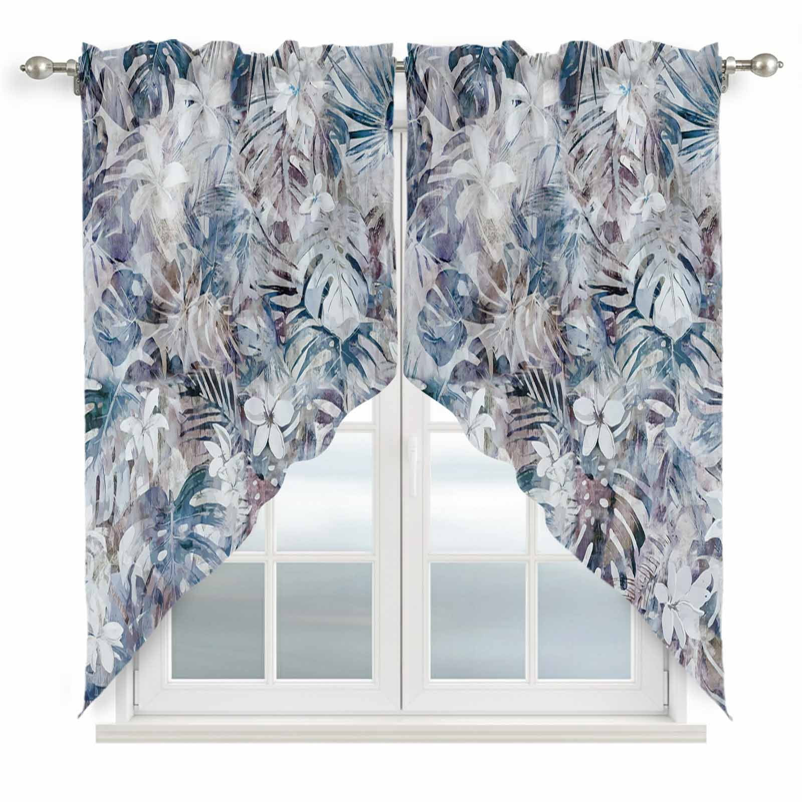 Abstract Leaf Swag Curtain Valance for Small Windows, Spring Vintage ...