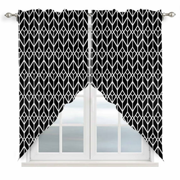 Abstract Leaf Swag Curtain Valance for Window 2 Panels Abstract ...