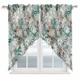 Abstract Leaf Swag Curtain Valance for Window 2 Panels Spring Vintage ...