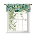 Abstract Leaf Tie Up Valances Curtain, Crystals Gold Veins Luxury ...