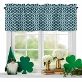 Abstract Leaf Valances for Windows, Art Abstract Geometric Teal Leaves ...