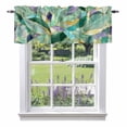 Abstract Leaf Window Valance for Kitchen, Crystals Gold Veins Luxury ...