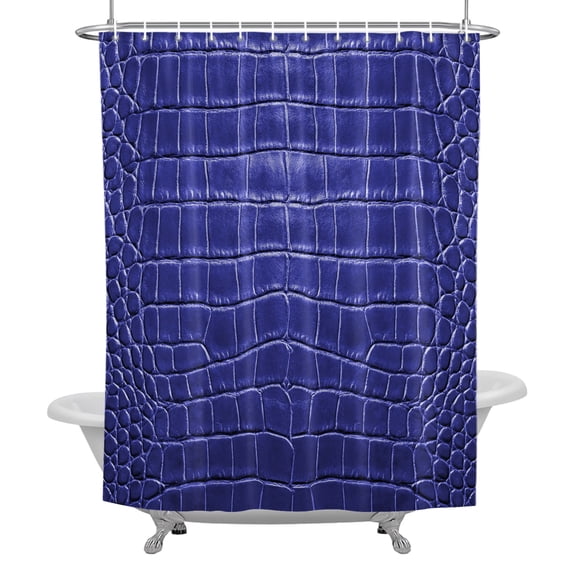 Abstract Leather Texture Shower Curtain, Luxury Blue Waterproof Fabric ...