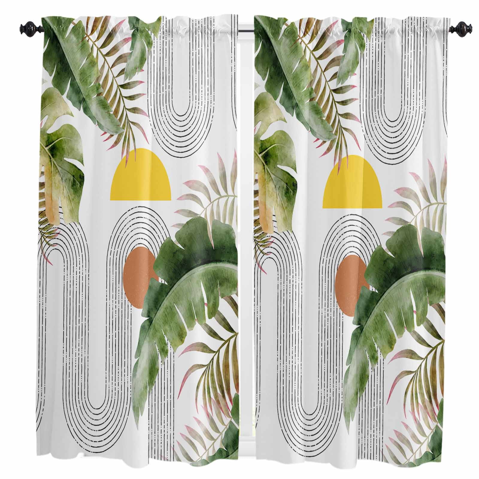 Abstract Leaves Branches Curtain For Living Room Kids Bedroom Kitchen ...