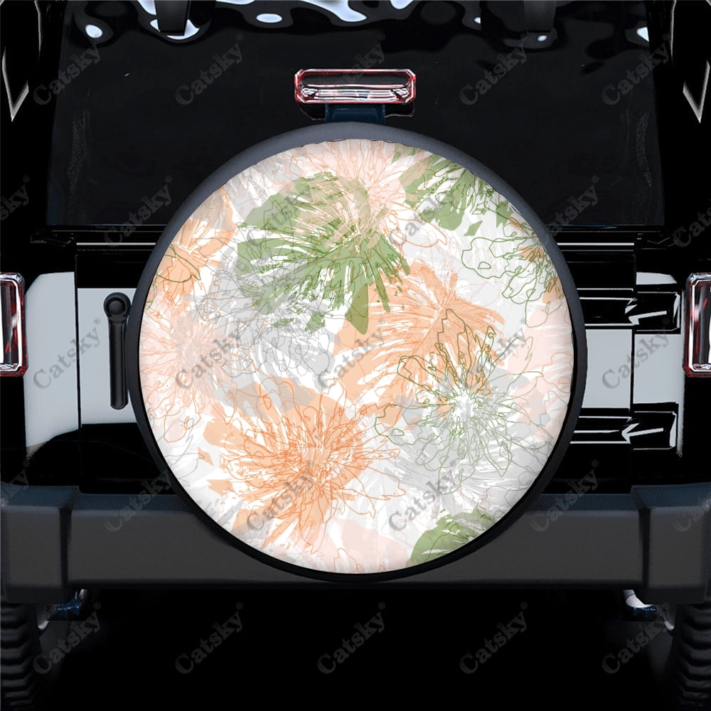 Abstract Leaves Geometric Shapes Pattern Polyester Universal Spare ...