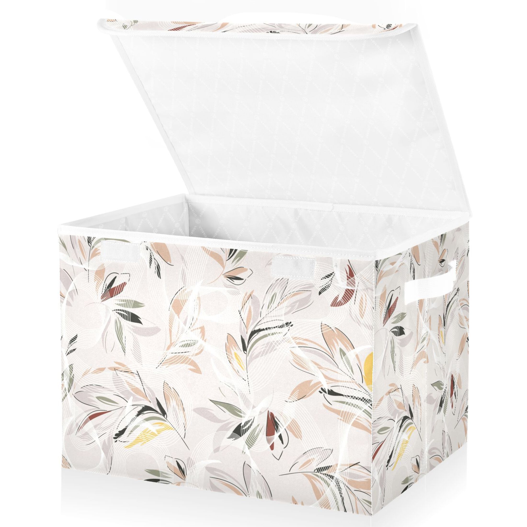 Abstract Leaves Large Lidded Bin Foldable Storage Baskets Boxes Cubes ...