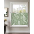Abstract Leaves Sheer Curtains 54 Inch Long 1 Panel Sage Green ...