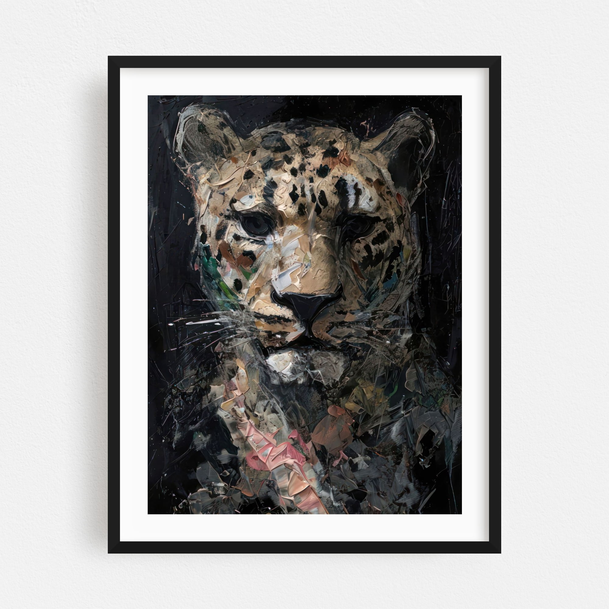 Abstract Leopard Portrait - Moody Animal Art in Earthy Tones - Modern ...