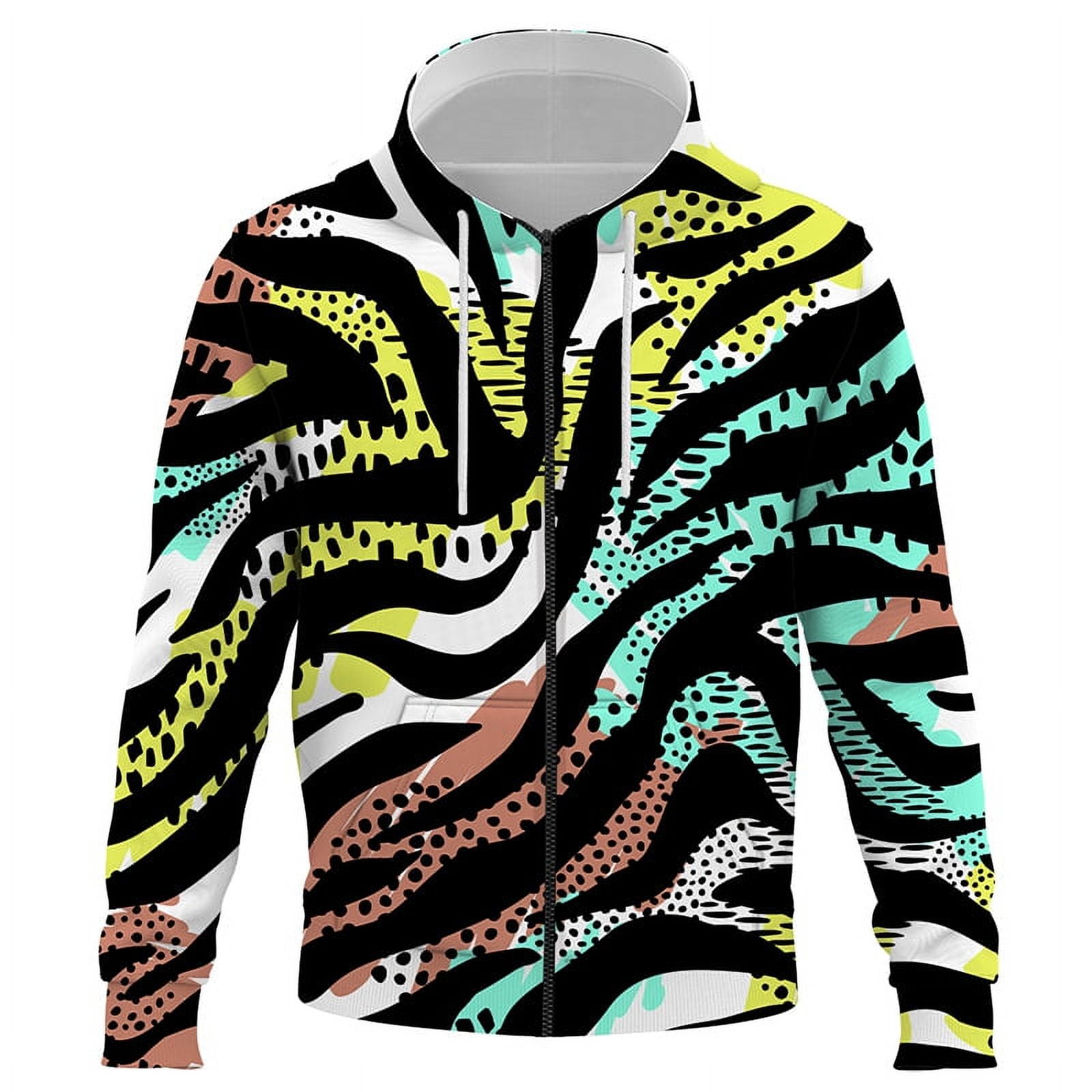 Abstract Leopard Print 3D Printed zipper Hoodie Men and Women Hip Hop ...