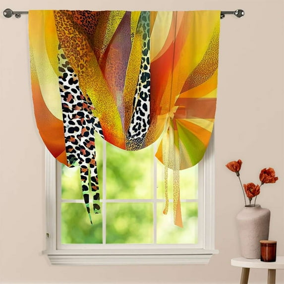 Abstract Leopard Print Design Window Curtain for Living Room Roman ...