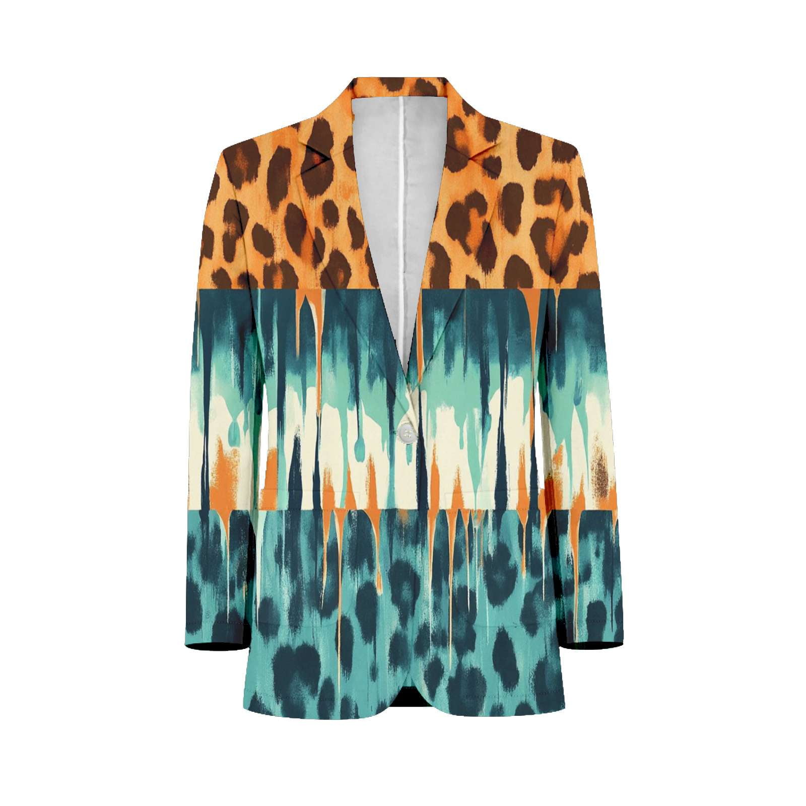 Abstract Leopard Print Drip Customized Men's Suits full man Shawl ...