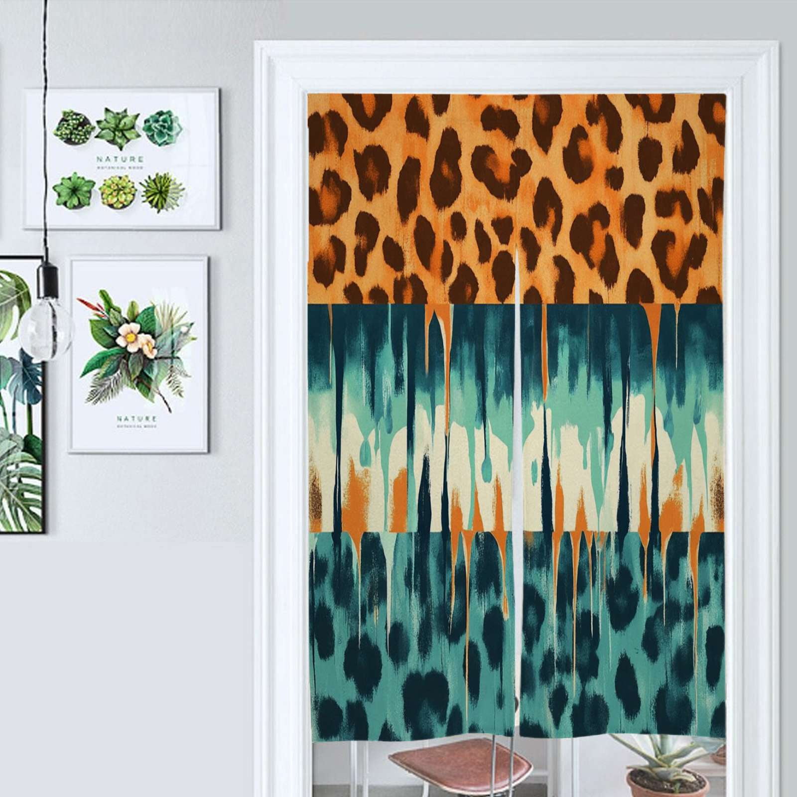 Abstract Leopard Print Drip Door Curtain Nordic Living Room DoorCurtain ...