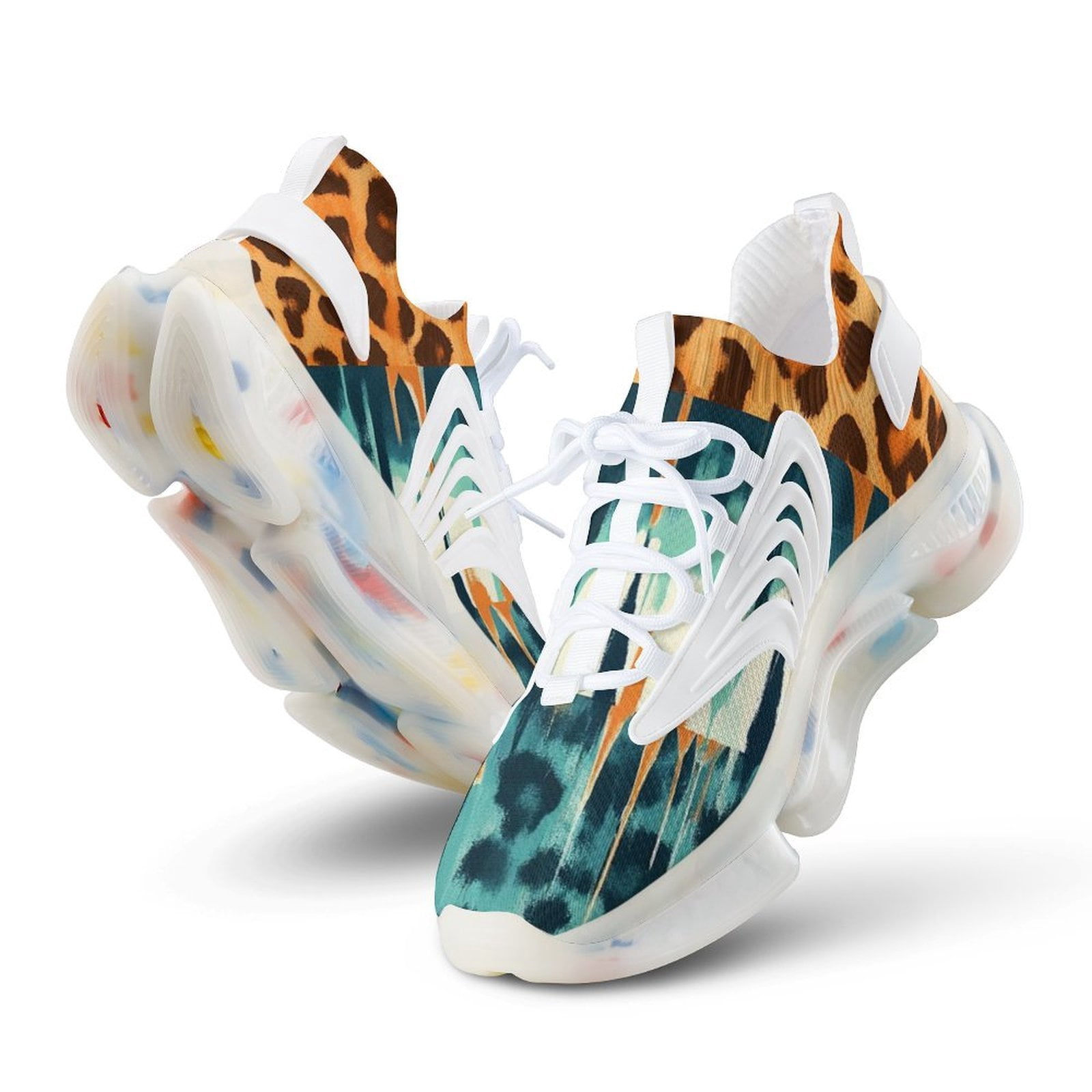 Abstract Leopard Print Drip Walking Shoes for Men Woman Lightweight ...