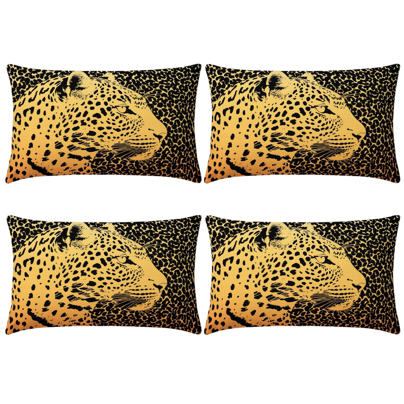 Abstract Leopard Print Lumbar Pillow Covers 12 x 20 Inch Pillow Covers ...