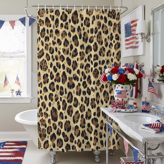 Abstract Leopard Print Pattern Shower Curtain for Bathroom, Farm Animal ...
