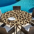 Abstract Leopard Print Round Fitted Tablecloth with Elastic Edge ...
