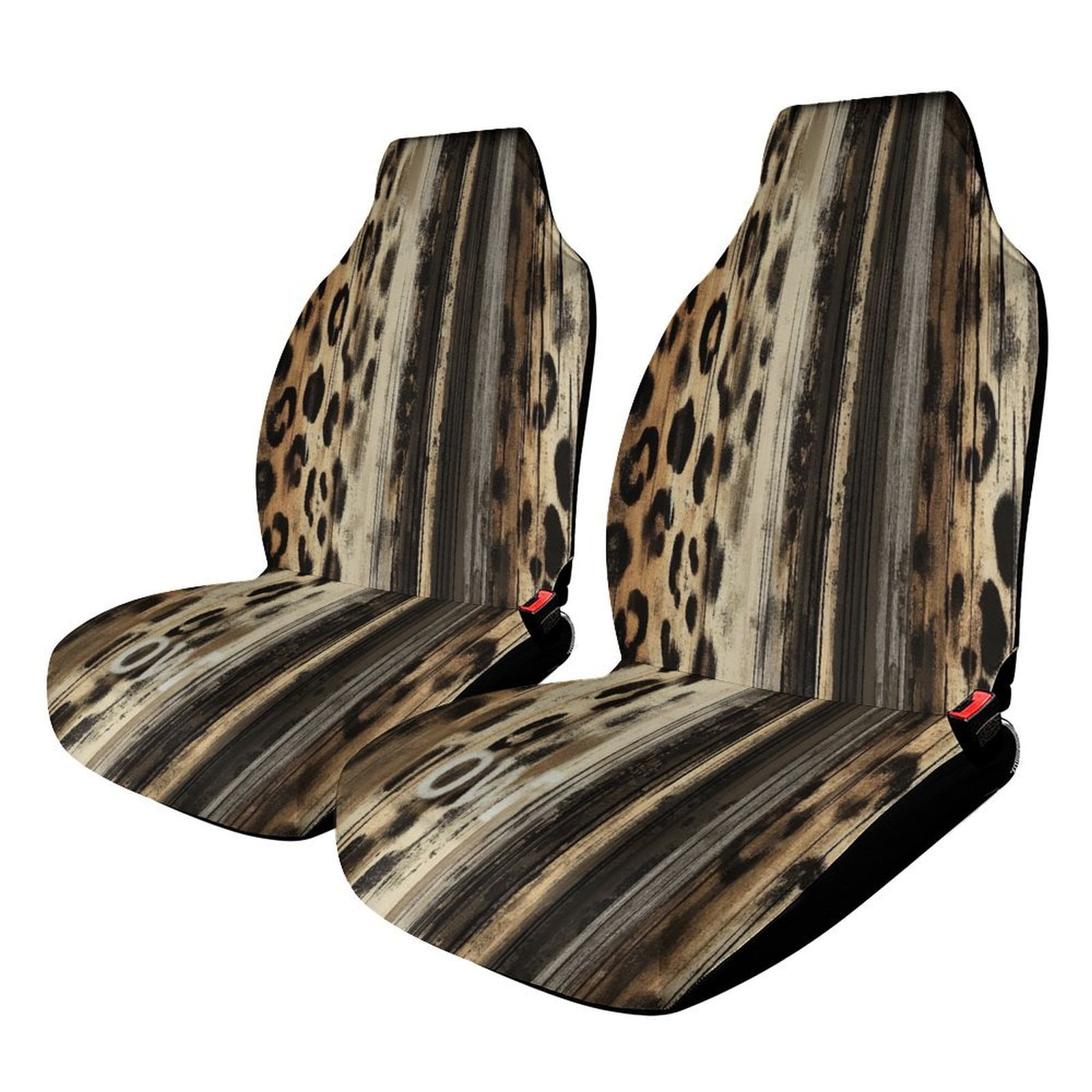 Abstract Leopard Print Stripes Art Car Seat Covers Front Seats ...