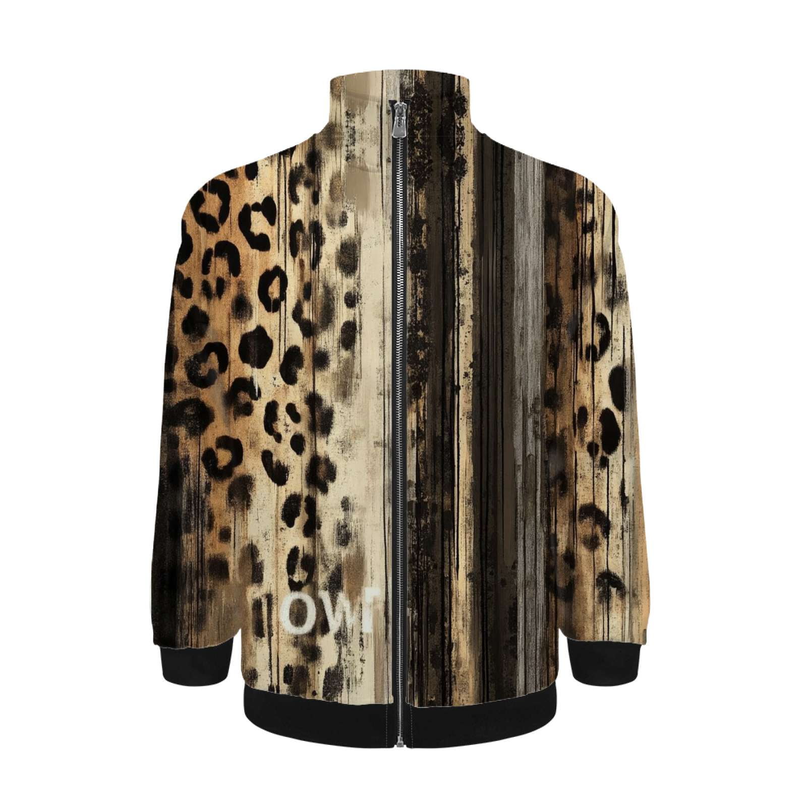 Abstract Leopard Print Stripes Art Jacket Men's Street Cool Long ...