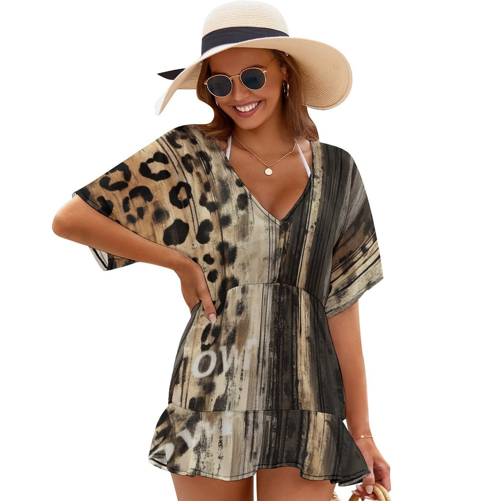 Abstract Leopard Print Stripes Art Women's Luxury Party Dress Evening ...