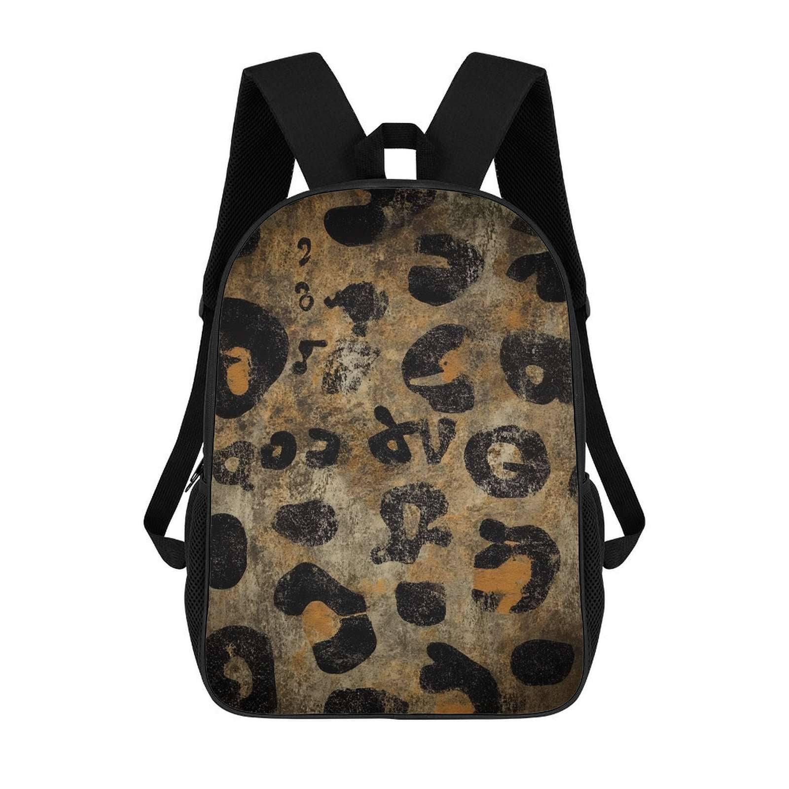 Abstract Leopard Print Texture Large Capacity Backpacks For Teenagers ...