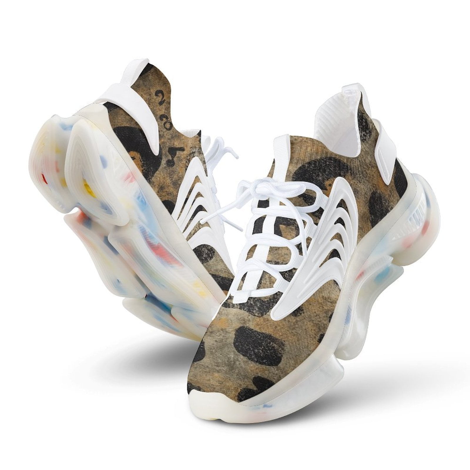 Abstract Leopard Print Texture Walking Shoes for Men Woman Lightweight ...