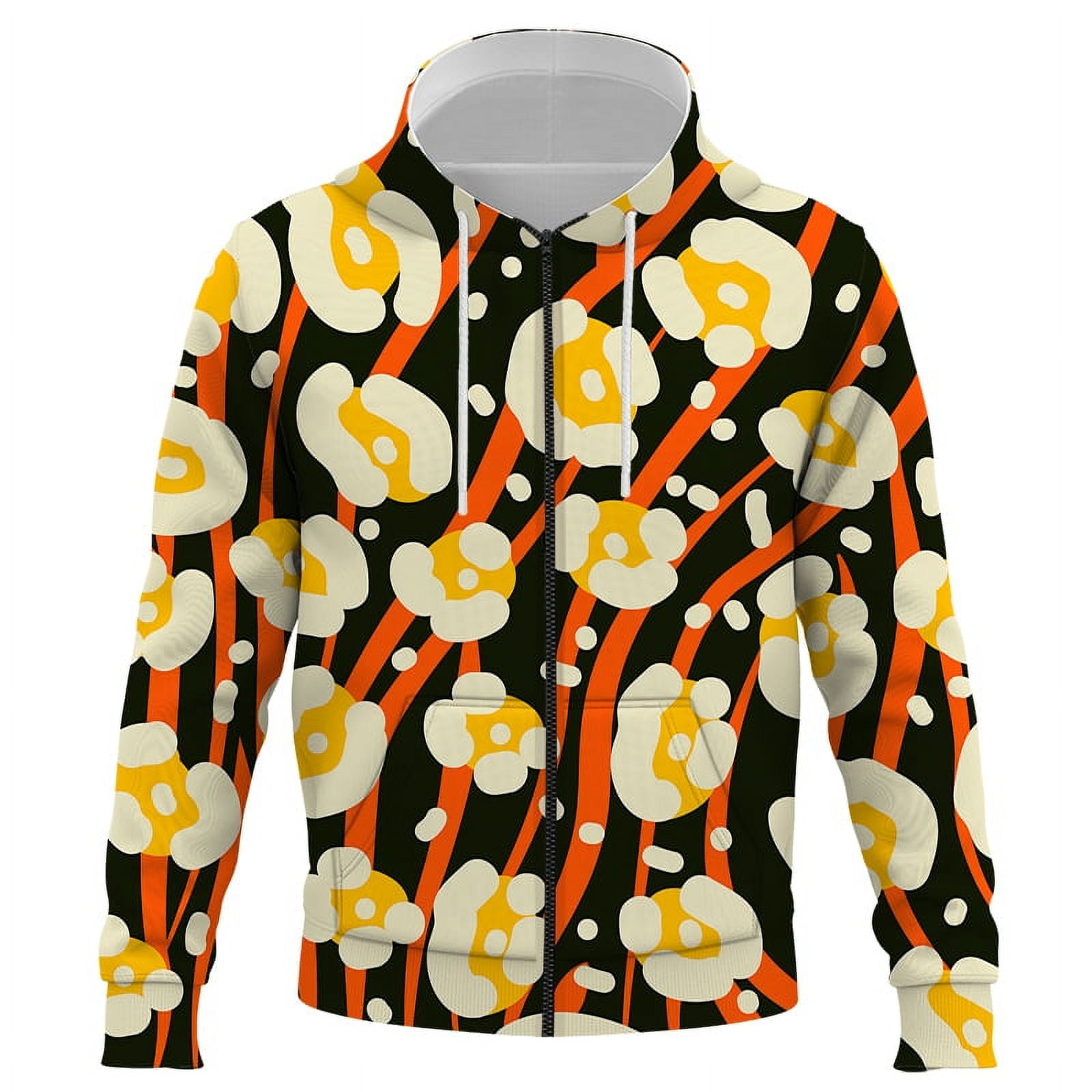 Abstract Leopard Print zipper Hoodie Fashion Men/Women Pullover ...