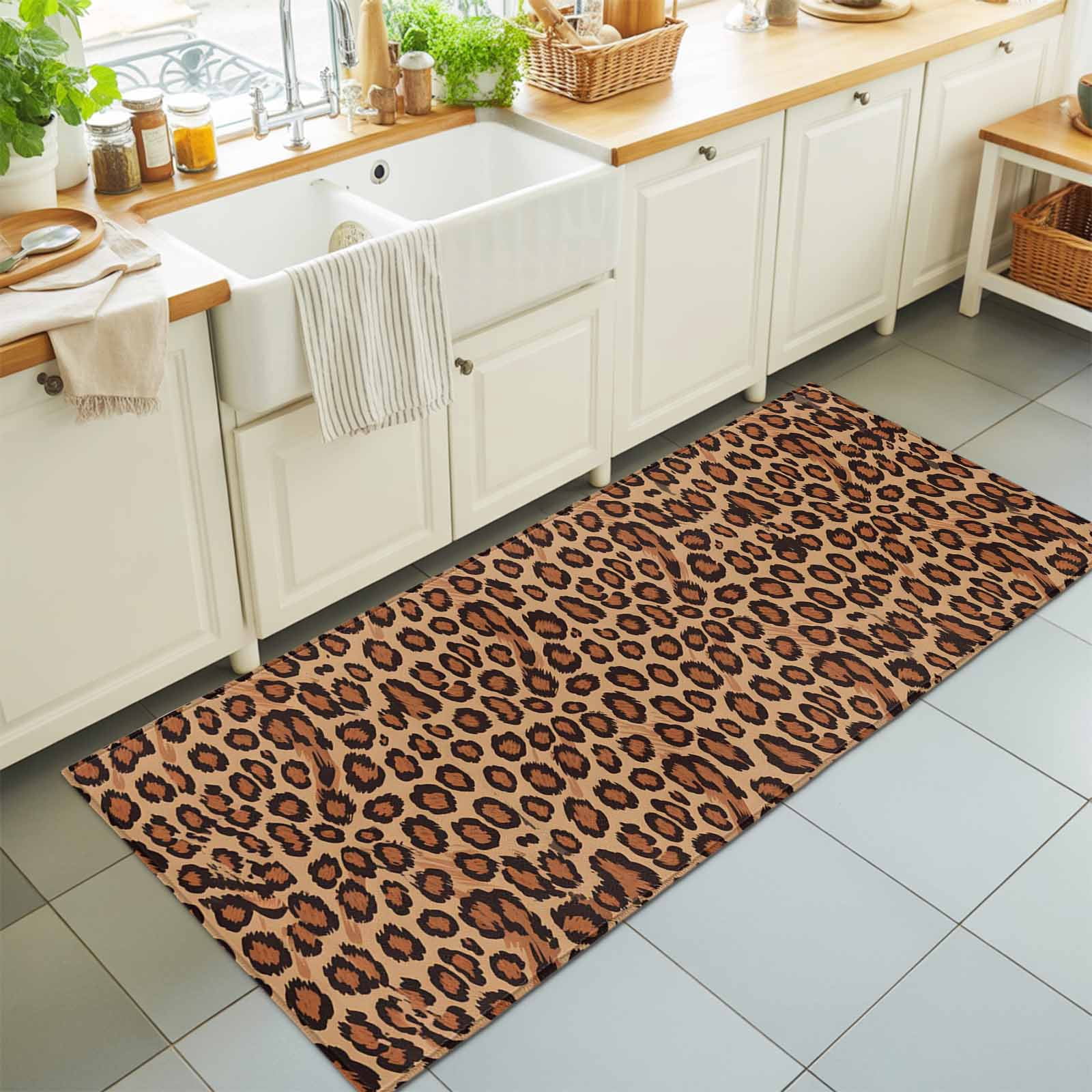 Abstract Leopard Texture Rectangle Rug 2'x6' Wild Animal Print Pattern ...