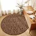 Abstract Leopard Texture Round Rug 3ft Wild Animal Print Pattern ...