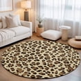 Abstract Leopard Texture Round Rug 5ft Farm Animal Print Print Washable ...